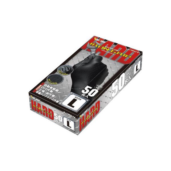 ★商品合計金額3000円(税込)以上送料無料★特殊ウェーブエンボスにより滑りにくい仕様です●カラー／ブラック●サイズ／Ｌ●寸法／全長２４０ｍｍ×掌幅１０５ｍｍ×中指長さ８５ｍｍ●箱寸法／２２０×１１０×４８ｍｍ●材質／ニトリルゴム●生産国／...