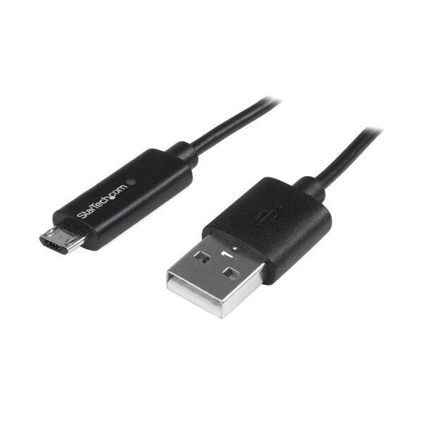 ★商品合計金額3000円(税込)以上送料無料★充電状況が一目でわかる！ＬＥＤ付きのＭｉｃｒｏ−ＵＳＢケーブルです。●ケーブル長さ／１ｍ●コネクタスタイル／ストレート●米国ワイヤゲージ規格（ＡＷＧ）／２４／３０ＡＷＧ●色／ブラック●重量／１８...