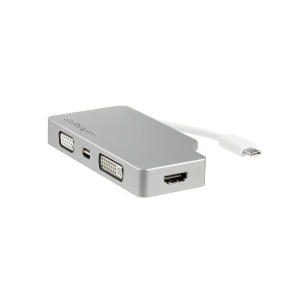 ★商品合計金額3000円(税込)以上送料無料★便利なフォーインワン！ＵＳＢ　Ｔｙｐｅ−Ｃ　を　ＶＧＡ／ＤＶＩ／ＨＤＭＩ／ｍＤＰ　に変換するマルチビデオアダプタです。●コネクタＡ／ＵＳＢ−Ｃ（２４ピン）ＤｉｓｐｌａｙＰｏｒｔＡｌｔモード●コネ...