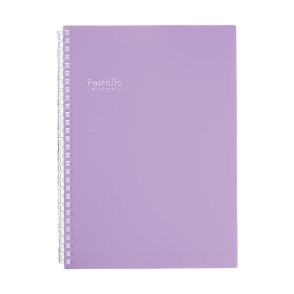 ★商品合計金額3000円(税込)以上送料無料★ツイストノートに人気のパステルカラーが登場。●寸法／タテ２５２×ヨコ１８５×背幅１２ｍｍ●カラー／パープル●質量／１６０ｇ●仕様／セミＢ５Ｓ２９穴●材質／表紙：ポリプロピレン、とじ具：ポリカーボ...