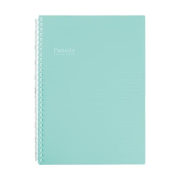 ★商品合計金額3000円(税込)以上送料無料★ツイストノートに人気のパステルカラーが登場。●寸法／タテ２５２×ヨコ１８５×背幅１２ｍｍ●カラー／ライトグリーン●質量／１６０ｇ●仕様／セミＢ５Ｓ２９穴●材質／表紙：ポリプロピレン、とじ具：ポリ...
