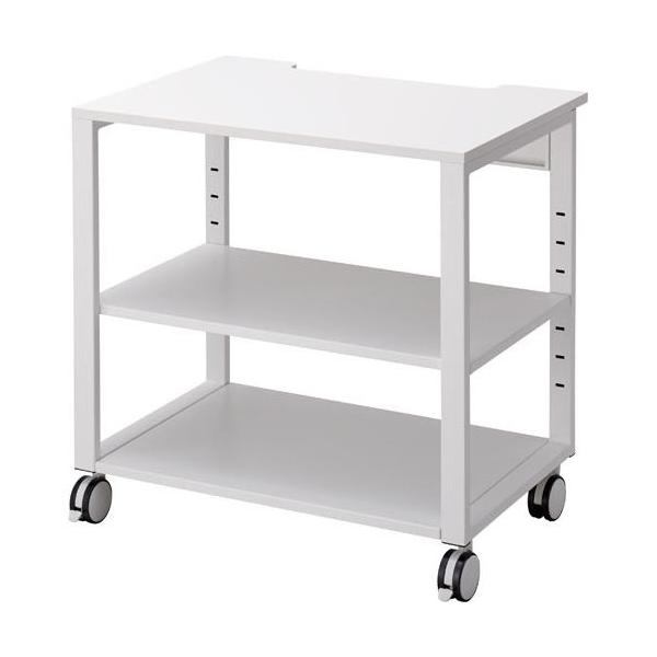 ★商品合計金額3000円(税込)以上送料無料★頑丈で高耐荷重なプリンタテーブルです。配線をスッキリ見せるために天板に切り欠きを付けて、背面には電源タップ受けを装備しています。●種別／幅７００　奥行５００●カラー／ホワイト●外寸法／幅７００×...