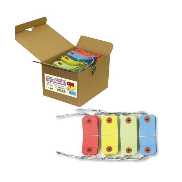 ★商品合計金額3000円(税込)以上送料無料★カラフルな色で仕分けの識別に最適です。４色（赤・黄・鶯・青）のアソートパックです。ＲｏＨＳ対応荷札。●寸法／タテ６０×ヨコ３０ｍｍ・針金二つ折８０ｍｍ（針金全長１６０ｍｍ）●カラー／赤・黄・鶯・...