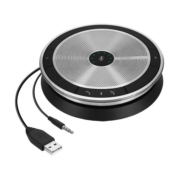 ★商品合計金額3000円(税込)以上送料無料★ビジネスプロフェッショナルのためのプレミアムなスピーカーフォン。●寸法／直径１１０×高さ３０ｍｍ●質量／２１０ｇ●付属品／キャリングポーチ●カラー／シルバー●マイクロフォン／無指向性（３６０°集...