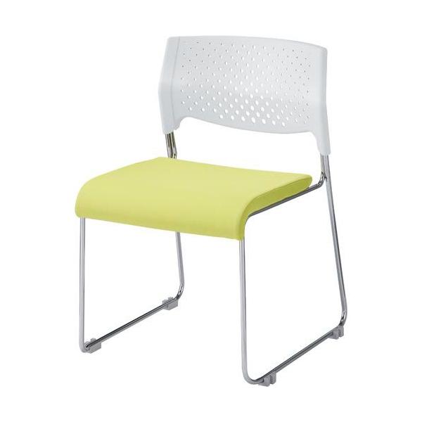 ★商品合計金額3000円(税込)以上送料無料★座り心地にもこだわったスタッキングチェア。●種別／クロス●カラー／ライトグリーン●外寸法／幅５１０×奥行５４２×高さ７３０ｍｍ●座面寸法／幅４４５×奥行４３３ｍｍ●座面高さ／４４５ｍｍ●材質／背...