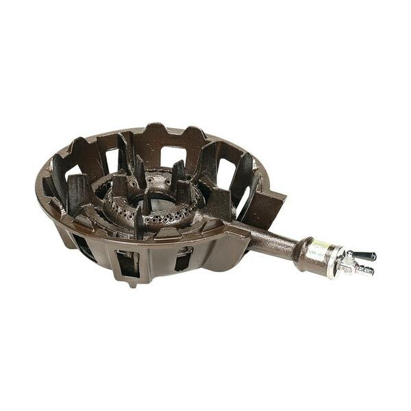 ★商品合計金額3000円(税込)以上送料無料★ハイカロリー業務用ガスコンロ。強力パワーでハイカロリー。煮こぼれ防止カバー採用で安全性が高く、大型つまみで遣いやすくなりました。超硬質焼付け仕上げ。●サイズ／全長４１０×直径幅２７０×高さ１０５...