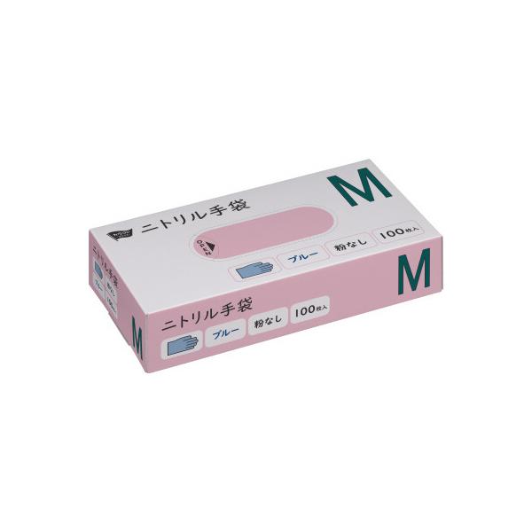 ★商品合計金額3000円(税込)以上送料無料★耐油性・引っ張り強度・突刺しに優れた使い捨て手袋。●カラー／ブルー●サイズ／Ｍ●寸法／全長２３０×中指長さ８３×掌幅９５ｍｍ●厚み／０．０９ｍｍ●質量／１枚あたり質量約３．０ｇ●材質／ニトリルゴ...