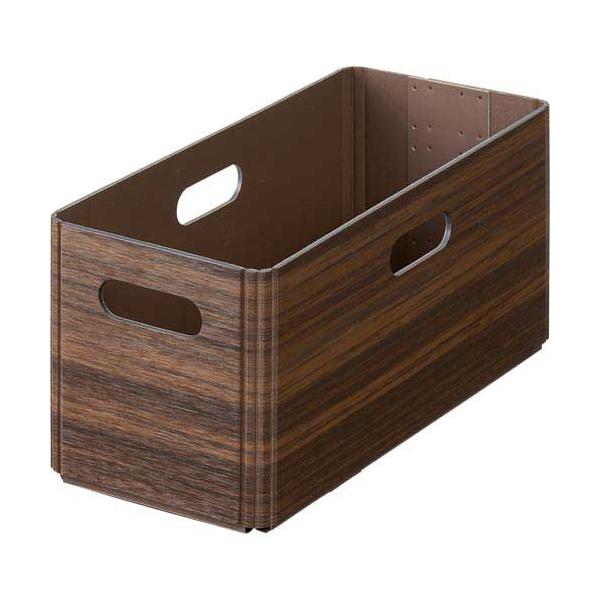 ★商品合計金額3000円(税込)以上送料無料★本物のようなおしゃれな木目の収納ボックス。軽くて丈夫な発泡ＰＰで水にも強く濡れても安心。底面に段差付きで、ピッタリとスタッキング可能。使わない時は薄く畳んで隙間に収納。●サイズ／Ｓ●カラー／ブラ...