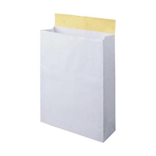 ★商品合計金額3000円(税込)以上送料無料★耐水加工で雨にも強い。白色宅配袋。●サイズ／大●種別／フィルム貼り耐水加工●坪量／上質紙９０ｇ／平方メートル●機能／ベロ・封かんテープ付●外寸法／タテ４０５×ヨコ３２０×マチ１１０ｍｍ●カラー／...