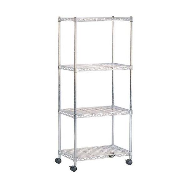 ★商品合計金額3000円(税込)以上送料無料★【４段】【幅５５×奥行３５×高さ１２６ｃｍ】【ポール直径１９ｍｍ】【キャスター付】別売パーツと組み合わせて、オリジナルのシステムラックを作ることができます。棚の位置は収納物に合わせて変更可能です...