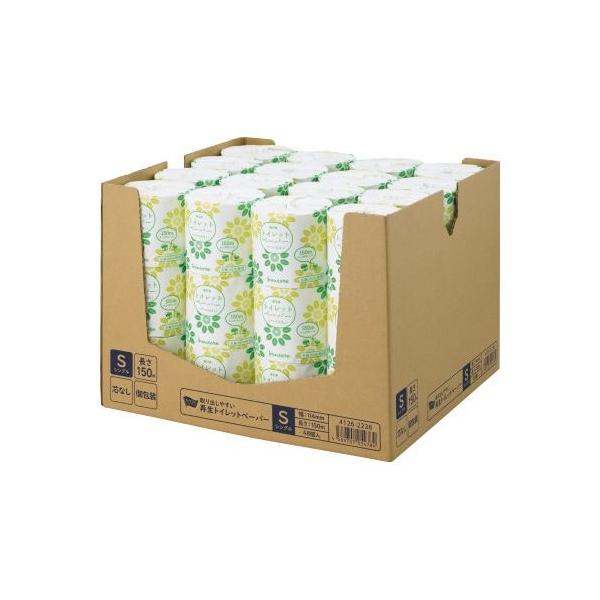 ★商品合計金額3000円(税込)以上送料無料★衛生面にも配慮した個包装タイプ１５０ｍの芯無し、長巻ロール。箱ごと置いたまま、サッと１ロールだけ取り出しやすいミシン目入りダンボール。包装紙もトイレに流せます。●ロール寸法／紙幅１１４ｍｍ×直径...