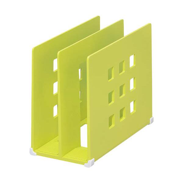 ★商品合計金額3000円(税込)以上送料無料★タテ置き・ヨコ置きどちらでも使用できる仕切ラック。底の四隅のＬ字型の滑り止めがラックの滑りを防止します。●サイズ／Ｓ●種別／幅１００ｍｍ●カラー／黄緑●寸法／幅１００×奥行２０８×高さ１６０ｍｍ...