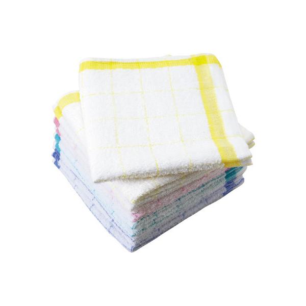 ★商品合計金額3000円(税込)以上送料無料★キッチン・水周り・お手拭と多数の用途で使用するフキンです。薄くて乾きも早く衛生的です。●寸法／３４０×３５５ｍｍ（ー１０から＋３０ｍｍ）●カラー／アソート（ブルー、ピンク、グリーン、イエロー）●...