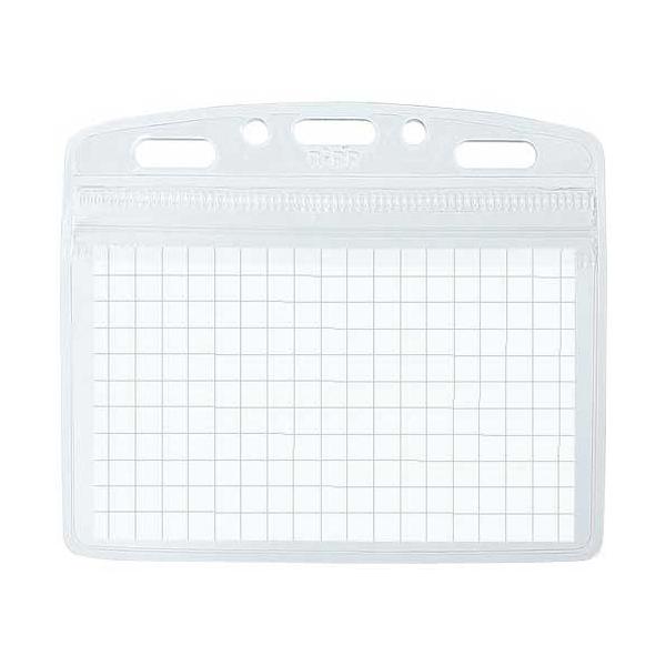 ★商品合計金額3000円(税込)以上送料無料★屋外の仕事、水まわりの仕事も安心。密閉チャックで水や汚れを防ぐソフト名札ケース。●材質／名札ケース：再生ＰＰ●中紙有無／中紙あり●種別／横●中紙寸法／５６×９１ｍｍ●チャック有無／防水チャック付...