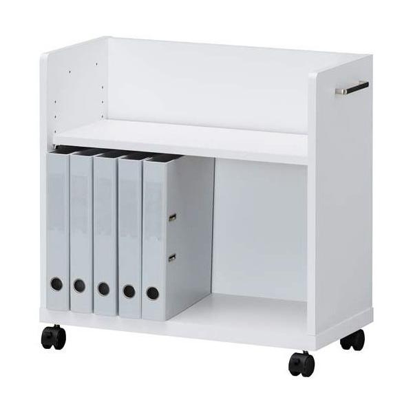 ★商品合計金額3000円(税込)以上送料無料★デスク周り整理のため木製ワゴン。棚板は３ｃｍピッチで調節可能なので収納物に合わせて設置可能です。●種別／天板なし薄型●カラー／ホワイト●外寸法／幅６２０（取っ手含む）×奥行２９３×高さ５９２ｍｍ...