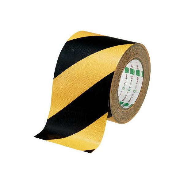 ★商品合計金額3000円(税込)以上送料無料★工場、作業現場等の安全対策に。●寸法／幅１００ｍｍ×２５ｍ●厚さ／約０．３１ｍｍ●基材／スフ、ポリエチレンラミネート●粘着剤／天然ゴム系●カラー／黄・黒●質量／９５０ｇ●機能／油性インク使用可能...