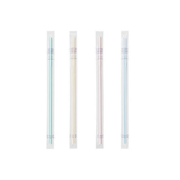 ★商品合計金額3000円(税込)以上送料無料★飲みやすい曲がるタイプのストロー。衛生的な個包装でテイクアウトにも最適。●カラー／ストライプ４色アソート●寸法／直径６×長さ２１０ｍｍ●材質／ポリプロピレン●種別／ＰＰ袋入●生産国／インドネシア...