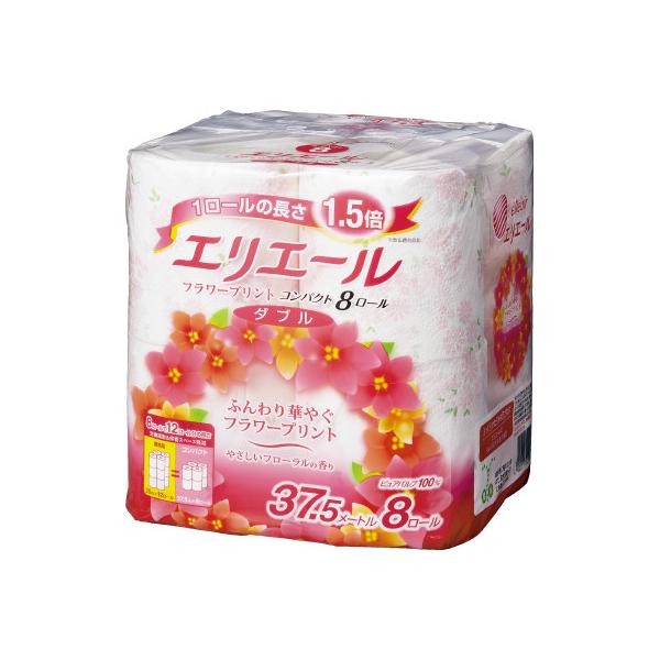 ★商品合計金額3000円(税込)以上送料無料★８ロールで１２ロール分の長さ。保管に場所をとらないコンパクトサイズ！●ロール寸法／１１４ｍｍ×３７．５ｍ（２枚重ね）●箱寸法／４６６×４５２×４６７ｍｍ（１梱）●パック寸法／２２５×２２５×２２...