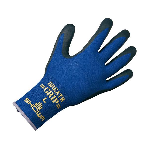 ★商品合計金額3000円(税込)以上送料無料★独自のエアーコーティングで手の平のムレも軽減し、フィット性の高いニトリルゴム背抜き手袋。水や油で濡れた状態でも、すべり止め効果は抜群です。●カラー／ネイビー●サイズ／Ｌ●寸法／全長約２５０×中指...