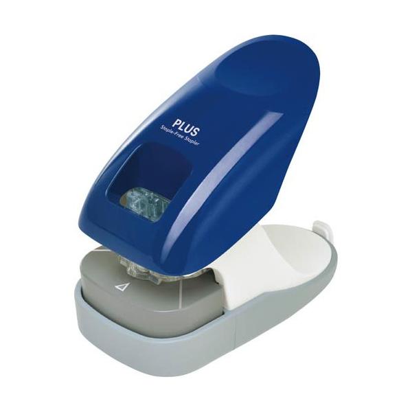 ★商品合計金額3000円(税込)以上送料無料★針を使わず最大約１２枚とじられる卓上型針なしホッチキス。●寸法／幅７０×奥行１３０×高さ１１０ｍｍ●カラー／ブルー●質量／３４３ｇ●材質／５３％再生樹脂（カバー１００％再生ＡＢＳ）●とじ枚数／約...