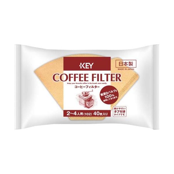 ★商品合計金額3000円(税込)以上送料無料★無漂白パルプを１００％使用した開けやすいタブ付きのコーヒーフィルターです。２−４人用タイプのコーヒードリッパー（ロト）と合わせてお使いいただけます。●１袋当たり内容量／４０枚●形態／袋●特徴／無...