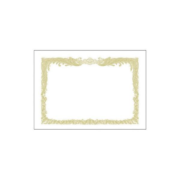 ★商品合計金額3000円(税込)以上送料無料★しっかりとした厚みのある高級賞状用紙です。幅広い用途のベーシックなホワイトベース。美しい金色の輝きを保つ特殊印刷をした賞状です。ＯＡ対応です。従来からの手書きや通常印刷にも使用できます。●紙厚／...