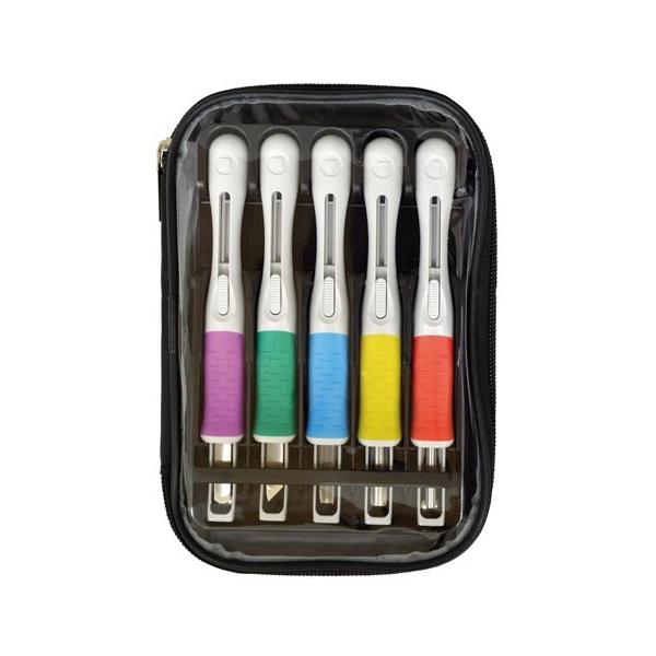 ★商品合計金額3000円(税込)以上送料無料★スライド式安全カバー付きで安全にお使いいただけます。刃は特殊加工のステンレス製刃なので、サビにくく、すばらしい切れ味が持続します。持ちやすいフォルムに滑りにくいラバーグリップ付き。●仕様／５本セ...