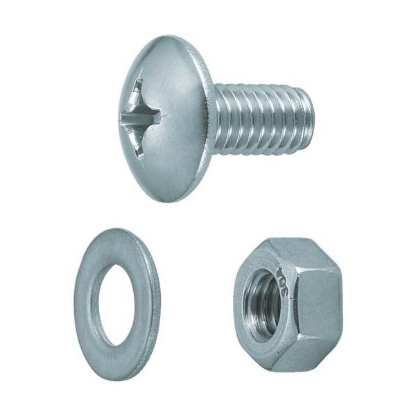 ★商品合計金額3000円(税込)以上送料無料★あらゆるメーカーのアングル棚用柱に取り付けできます。●ねじサイズ／Ｍ６×１２●ねじ寸法／Ｍ６×１２●材質／ステンレス（ＳＵＳ３０４）●セット内容・付属品／ボルト・平ワッシャー・ナット各１個●質量...