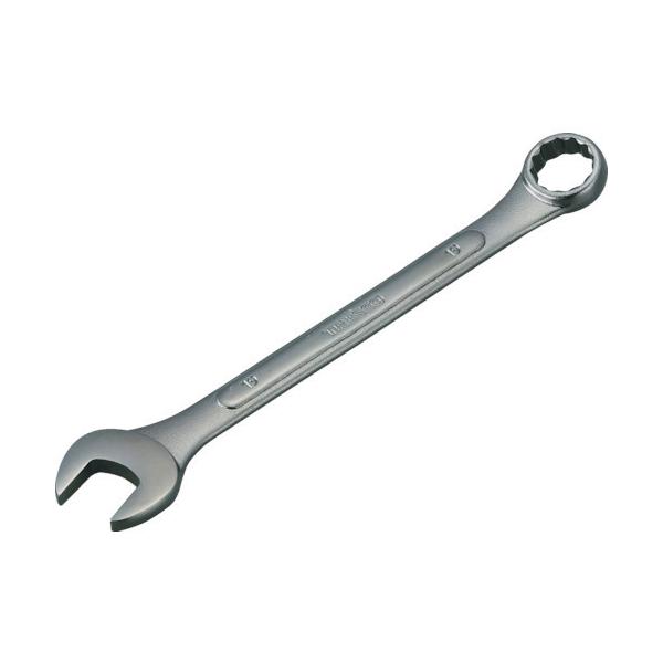 ★商品合計金額3000円(税込)以上送料無料★ノンクロムメッキ（ニッケルメッキ）処理で、環境に優しいです。表面は梨地仕上げで、手になじみやすく、滑りにくい仕様です。スパナは早回しに、めがねレンチは本締め作業に適します。●二面幅寸法／２１（ｍ...