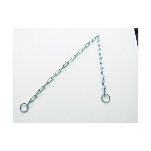 ★商品合計金額3000円(税込)以上送料無料★線径４．８ｍｍのチェーンの両端にリングが付いています。●発注コード／３８９−２４１７●用途／鍵との併用で工事現場の門扉のロック、盗難防止用。●全長／４５０（ｍｍ）●材質／スチール（ＳＷＲＭ）、表...