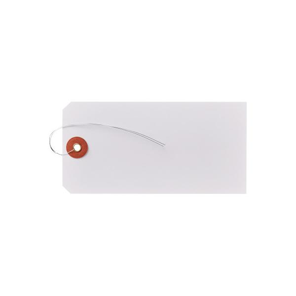 ★商品合計金額3000円(税込)以上送料無料★破れず、水や油に強く、ちぎれない。耐久性のある荷札で、作業現場を選びません。●寸法／３０×６５ｍｍ●針金長さ（２つ折で）／約７５ｍｍ●材質／合成紙ユポ●種別／小●カラー／白●坪量／１５８ｇ／平方...