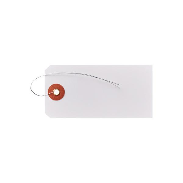 ★商品合計金額3000円(税込)以上送料無料★破れず、水や油に強く、ちぎれない。耐久性のある荷札で、作業現場を選びません。●寸法／４５×９０ｍｍ●針金長さ（２つ折で）／約１０５ｍｍ●材質／合成紙ユポ●種別／中●カラー／白●坪量／１５８ｇ／平...