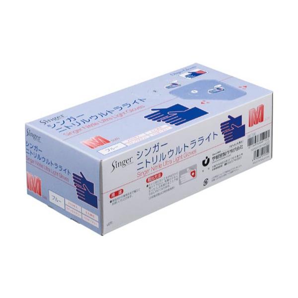 ★商品合計金額3000円(税込)以上送料無料★手にぴったりフィットする超薄手仕上げです。●カラー／ブルー●サイズ／Ｍ●寸法／全長２３０×掌幅９４×中指長さ８２ｍｍ●質量／８１６ｇ●機能／指先に凹凸あり●材質／ニトリルゴム（ＮＢＲ）●全長／２...