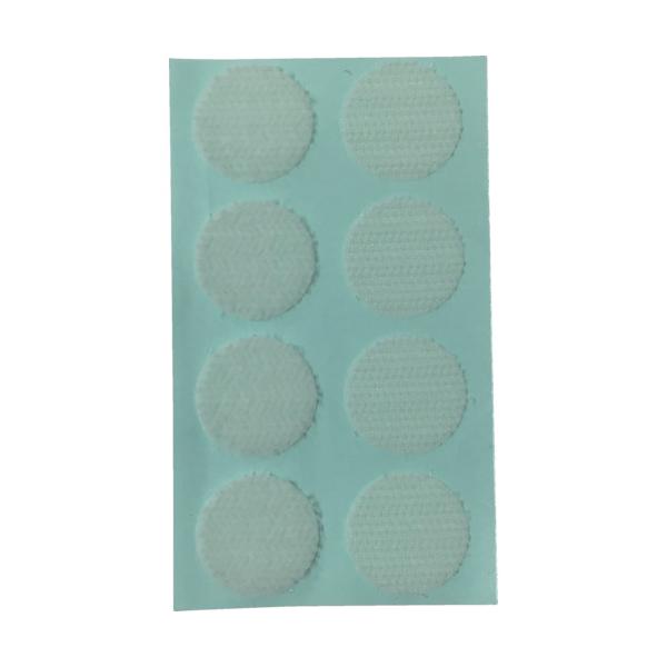 ★商品合計金額3000円(税込)以上送料無料★裏面粘着剤付きのタイプです。●発注コード／８２８−０５２５●用途／袋・バッグなどの口止めなど。●色／ホワイト●直径／２２（ｍｍ）●厚さ／３（ｍｍ）●袋入数／フック４、ループ４（枚）●サイズ／直径...