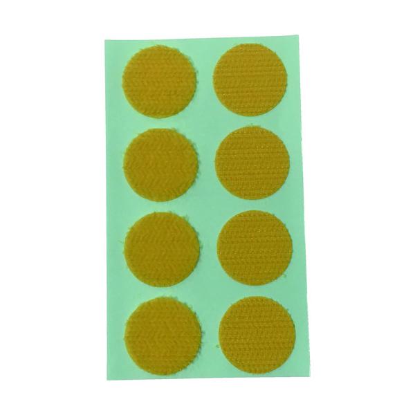 ★商品合計金額3000円(税込)以上送料無料★裏面粘着剤付きのタイプです。●発注コード／８２８−０５２６●用途／袋・バッグなどの口止めなど。●色／イエロー●直径／２２（ｍｍ）●厚さ／３（ｍｍ）●袋入数／フック４、ループ４（枚）●包装形態／袋...