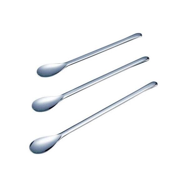 ★商品合計金額3000円(税込)以上送料無料★試料をすくい易くする為皿部を薄く加工しております。柄の端末の裏には小匙が付いています。●全長／３種組（１５０・１６５・１８０ｍｍ各１）●材質／ステンレスＳＵＳ４１０●単位／１梱（３個入）●メーカ...