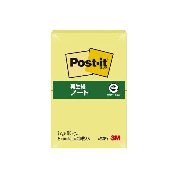 ★商品合計金額3000円(税込)以上送料無料★くり返し貼ったりはがしたりできるポストイット通常粘着製品です。一言メモに便利なサイズ。資源の有効利用を考え、古紙パルプ配合率１００％の再生紙を使用しています。●寸法／３８×５０ｍｍ●カラー／イエ...