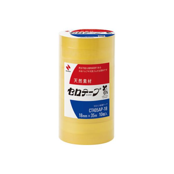 ★商品合計金額3000円(税込)以上送料無料★手で切れる！強い粘着力！天然素材にこだわるセロテープ。安心・安全の日本製です。●種別／大巻き・業務用●テープ幅／１８ｍｍ●カラー／透明●テープ長さ／３５ｍ●材質／基材：セロハン、粘着剤：ゴム系、...