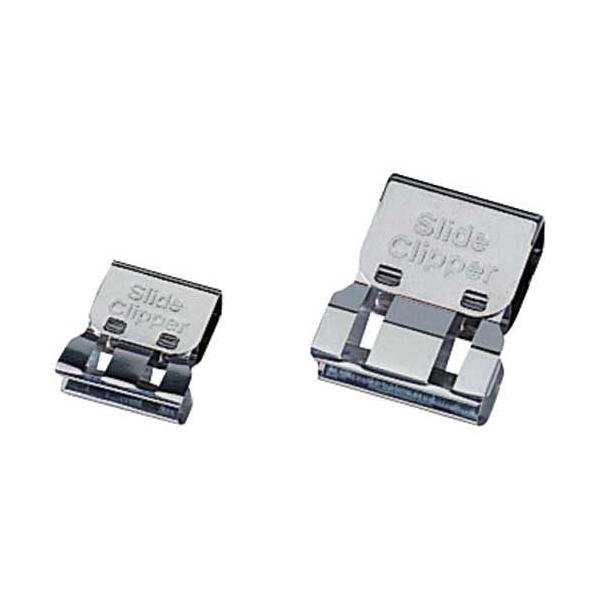 ★商品合計金額3000円(税込)以上送料無料★カバーをスライドさせるだけで、とめる・はずすがワンタッチ！とても手軽で便利なクリップです。●種別／Ｌシルバー●サイズ／Ｌ●カラー／シルバー●口幅／２０ｍｍ●寸法／幅２０×奥行９．４×高さ２６（１...