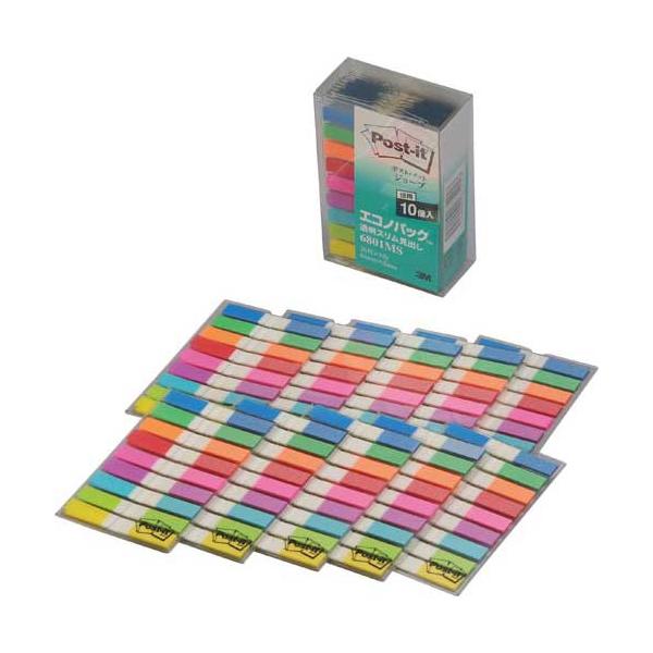 ★商品合計金額3000円(税込)以上送料無料★６ｍｍ幅のスリムサイズのフィルムふせん。貼っても下の文字などが透けて見え、また貼った上から字を書くこともできる、つや消し加工フィルムの見出しです。色数が多く、色分けにも便利です。お得な１０個セッ...