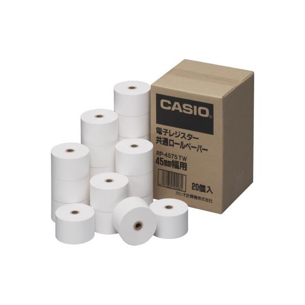 ★商品合計金額3000円(税込)以上送料無料★カシオ純正普通紙ロールペーパー。●紙幅／紙幅４５ｍｍ●幅×直径／４５×７５ｍｍ●穴内径／１２ｍｍ●長さ／約５２ｍ●対応機種／ＣＥ―２６００―５Ｖ●寸法／幅４５×外径７５ｍｍ●単位／１パック（２０...
