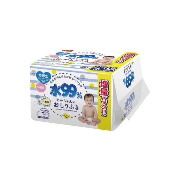 ★商品合計金額3000円(税込)以上送料無料★日本製。便利なオーバーストップ機能。成分の９９％以上が純水でできたおしりふき。パラベン・ＰＧ・ＩＰＢＣ・アルコール・香料・着色料無添加。お肌にやさしい弱酸性。ふんわりとやわらかな肌ざわりのシート...