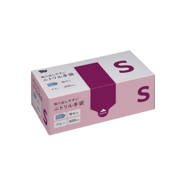 ★商品合計金額3000円(税込)以上送料無料★大容量３００枚入りのニトリル手袋！使用頻度の高い現場におすすめです。少なくなっても最後まで取出しやすい箱形状です。●カラー／ブルー●サイズ／Ｓ●寸法／全長２３０×中指長さ７９×掌幅８０ｍｍ●厚み...