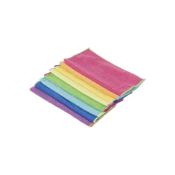 ★商品合計金額3000円(税込)以上送料無料★銀イオン抗菌加工により抗菌・防臭効果を付加したマイクロファイバークロスです。カラフルな８枚組のアソートで使い分けができます。●シート寸法／２９×２９ｃｍ●材質／ポリエステル、ナイロン●カラー／８...