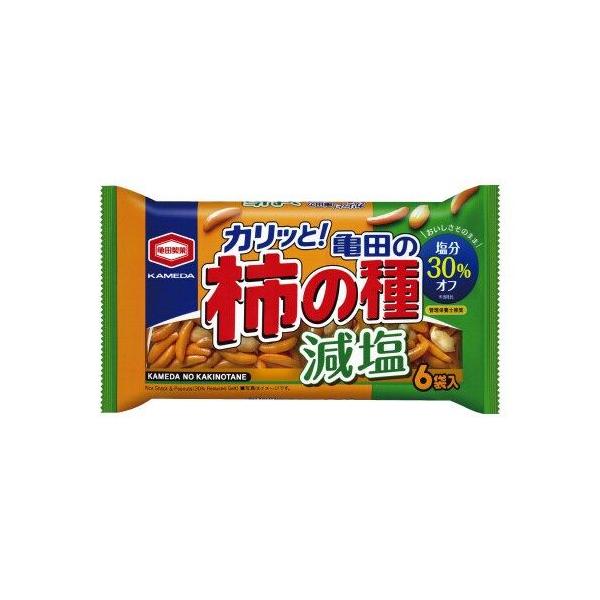 ★商品合計金額3000円(税込)以上送料無料★塩分３０％オフの亀田の柿の種。管理栄養士推奨マーク入り。おいしさそのまま！●賞味期限／商品の発送時点で、賞味期限まで残り７０日以上の商品をお届けします。●単位／単位／１パック（６袋入）●単位／１...