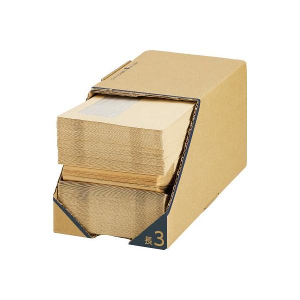 ★商品合計金額3000円(税込)以上送料無料★【中身の封筒が取り出しやすい箱入り。パックからの面倒な出し入れが不要に。】窓付きの透けないクラフト封筒。内側に地紋印刷を施し中身が見えにくい仕様。個人情報を保護でき、請求書や見積り書などを送る際...