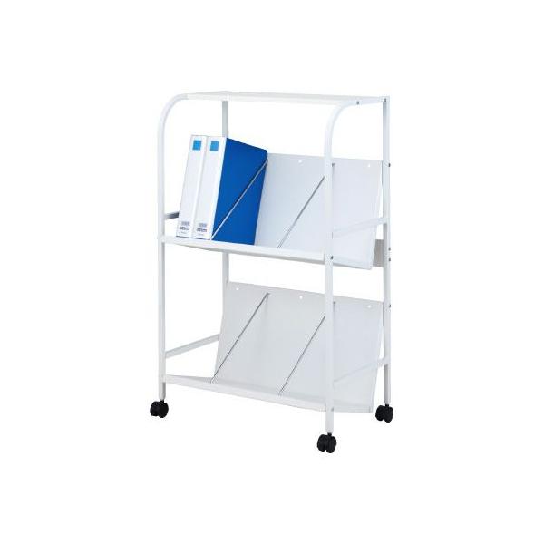 ★商品合計金額3000円(税込)以上送料無料★低価格でお買い得なファイルワゴン。デスクサイドや共用スペースで活躍。閲覧向きの２段天板タイプ。●種別／天板付２段●カラー／ホワイト●外寸法／幅６０１×奥行３５４×高さ９５５ｍｍ●天板厚さ／１５ｍ...