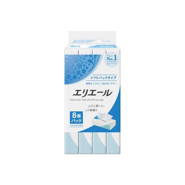 ★商品合計金額3000円(税込)以上送料無料★ふんわりやわらかな肌ざわりのエリエールティシューが使いやすいソフトパックタイプになりました。●寸法／１８０×１０１×４８（１個）●シート寸法／１７８×１９７ｍｍ●パック寸法／３６０×１９５×１０...