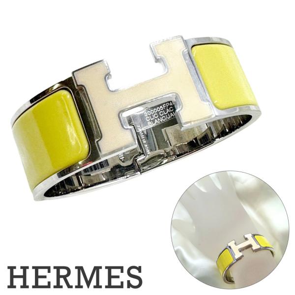 【新品】●品番：H300005FP4D●商品名：HERMES BRACELET CLIC CLAC H BLANC/JAUNE CITRON――――――――――――――――↓↓ 商品詳細全文は　すべて見る　をタップ ↓↓――――――――――...