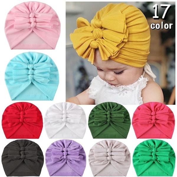 3つのリボンが可愛い♪子供用ターバンキャップです。【サイズについて】画像をご参照下さい。【素材について】綿【カラーについて】生産ロットにより柄の出方や色の濃淡が異なる場合がございます。お使いのモニターや撮影時の光の加減などにより画像と実際の...